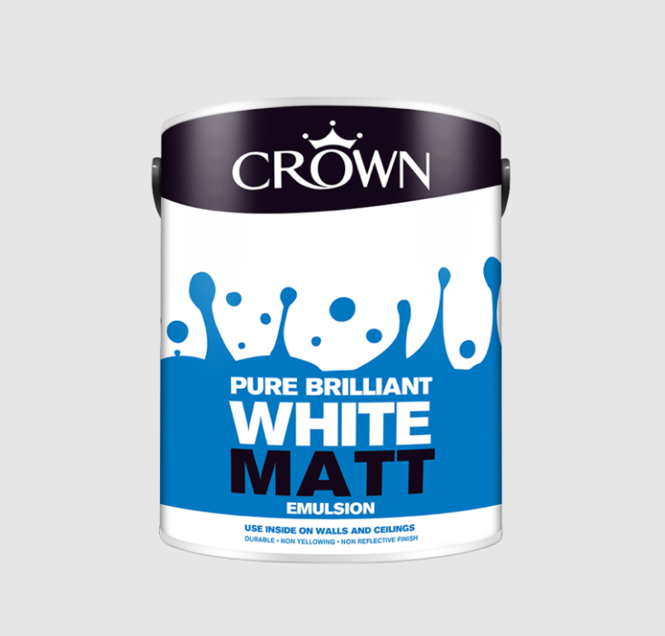 Crown Pure Brilliant White Matt Emulsion - 5L - Perfect2Trade